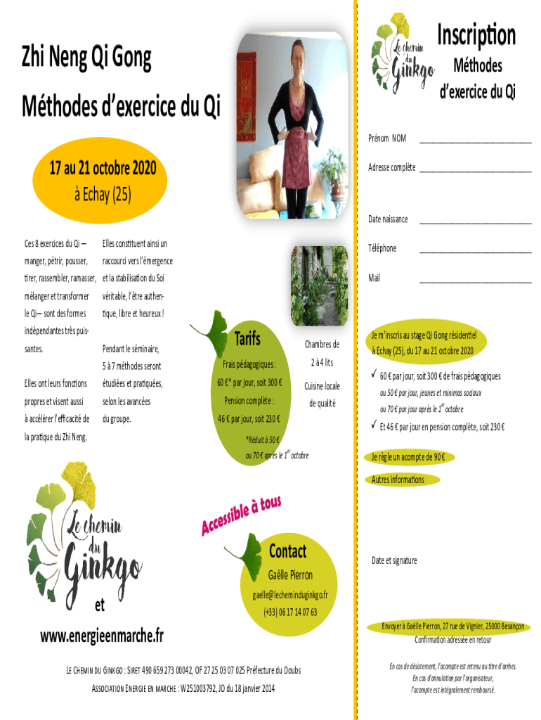 Remplissable En Ligne 20200124 - 8 methodes Zhi Neng Qi Gong Gaelle Pierron.pub Fax Email ...