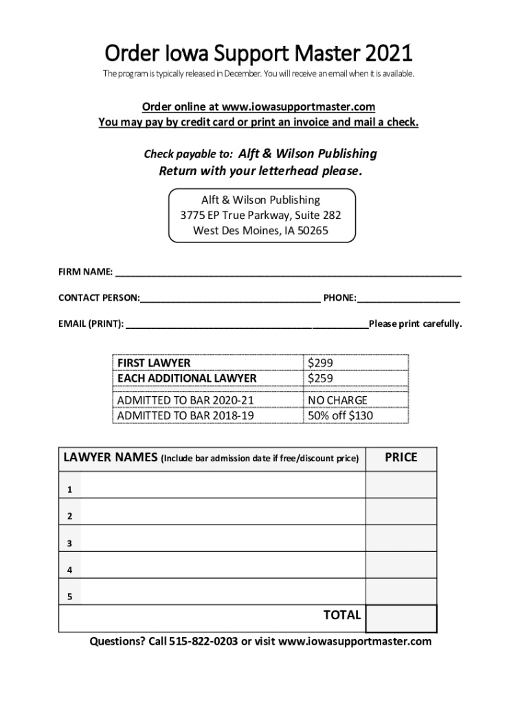 Fillable Online Iowa Support Master Software - Iowa Child Support ...