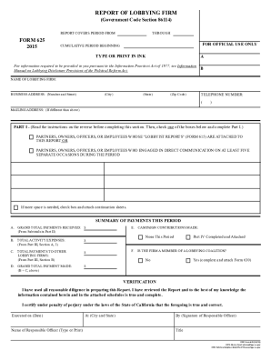 Fillable Online fppc ca Form 625 California - Fill Online, Printable ...