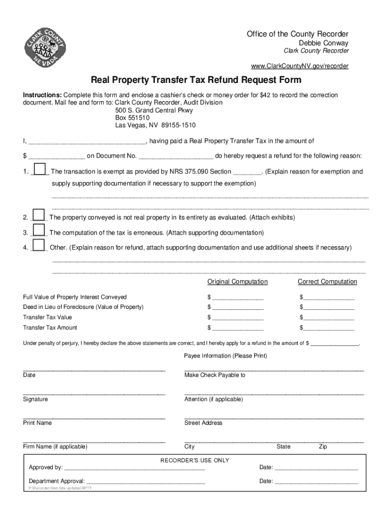 Fillable Online Clark County RecorderOfficial Site Fax Email Print ...