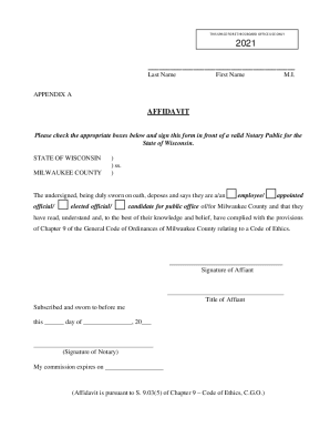 Fillable Online county milwaukee Fill - Free fillable AFFIDAVIT (City ...