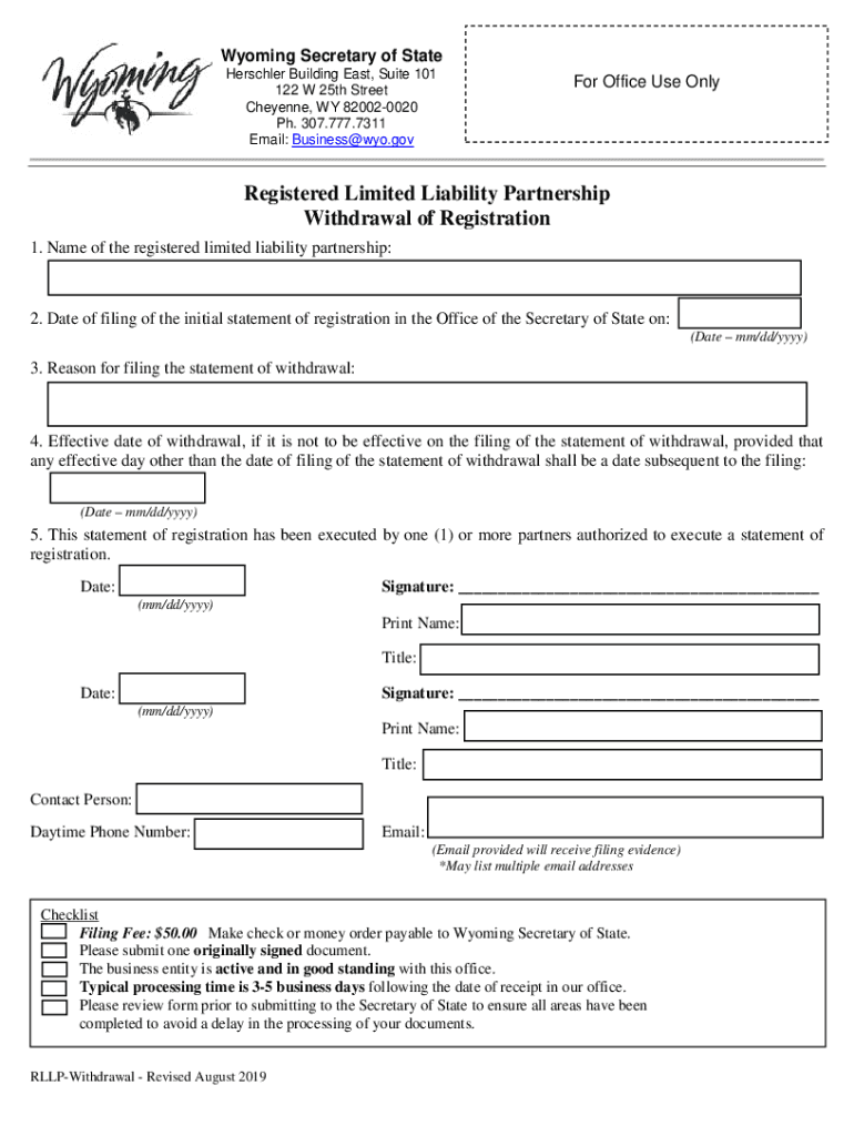 Fillable Online sos wyo Wyoming Secretary of States Office E-Filing ...