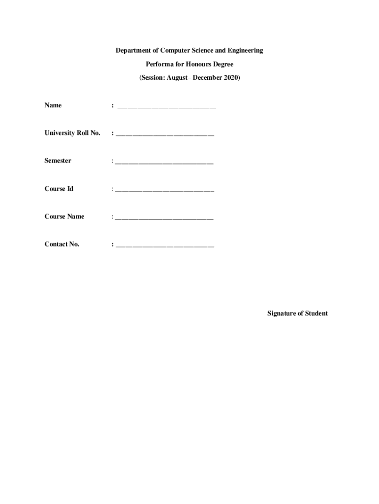 Fillable Online cse gndec ac Department of Computer Science and Engineering Performa for ... Fax ...