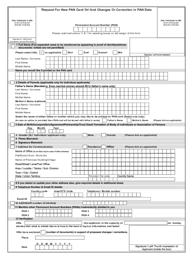 Fillable Online correction pan 49A Fax Email Print - pdfFiller
