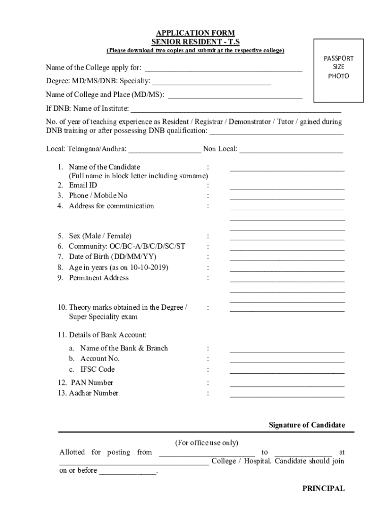 Fillable Online Application form - Senior Resident.docx Fax Email Print ...