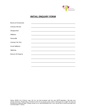 Fillable Online Initial Enquiry Form for Institutions.docx Fax Email ...