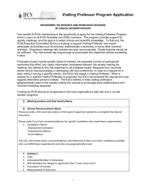 Fillable Online Visiting-Professor-Program-Form Fax Email Print - pdfFiller