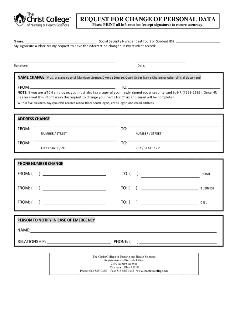 Fillable Online Employee Information Change Request - ASA College Fax ...