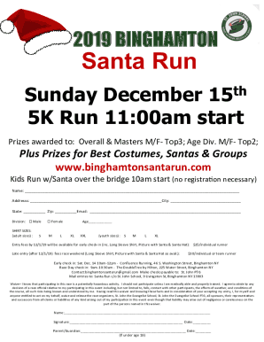 Fillable Online Santa Run Fax Email Print - pdfFiller