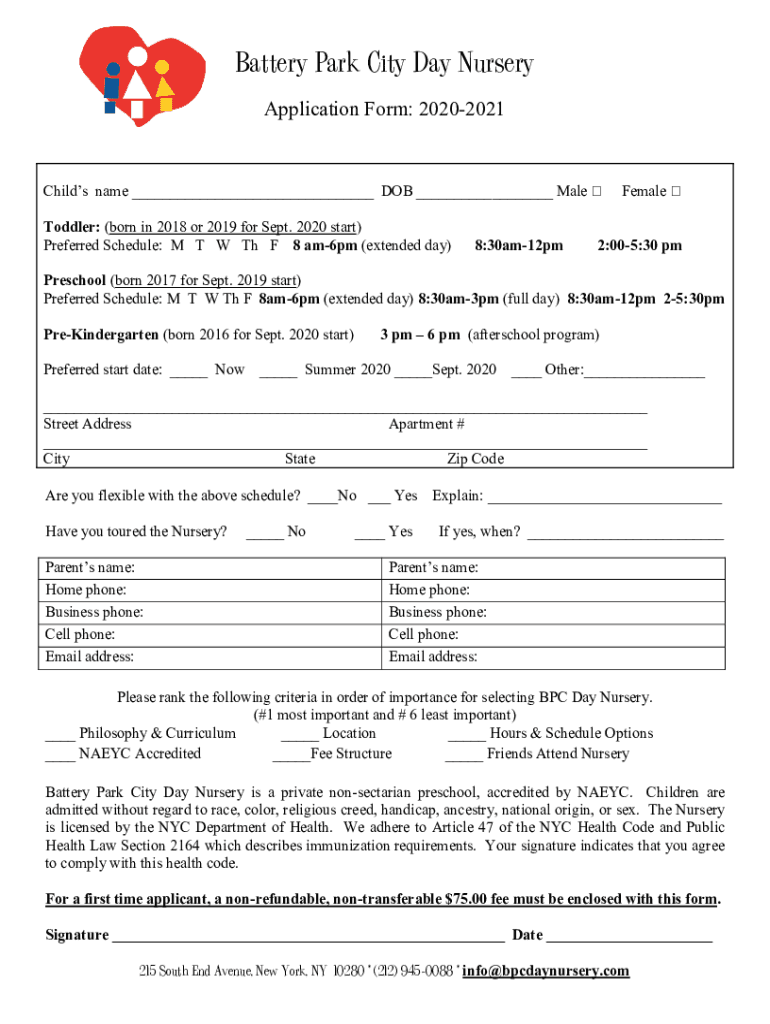 Fillable Online Application Form: 2020-2021 Fax Email Print - pdfFiller