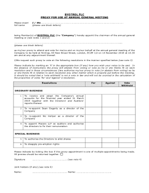 Fillable Online 2019 Proxy Form Fax Email Print - pdfFiller