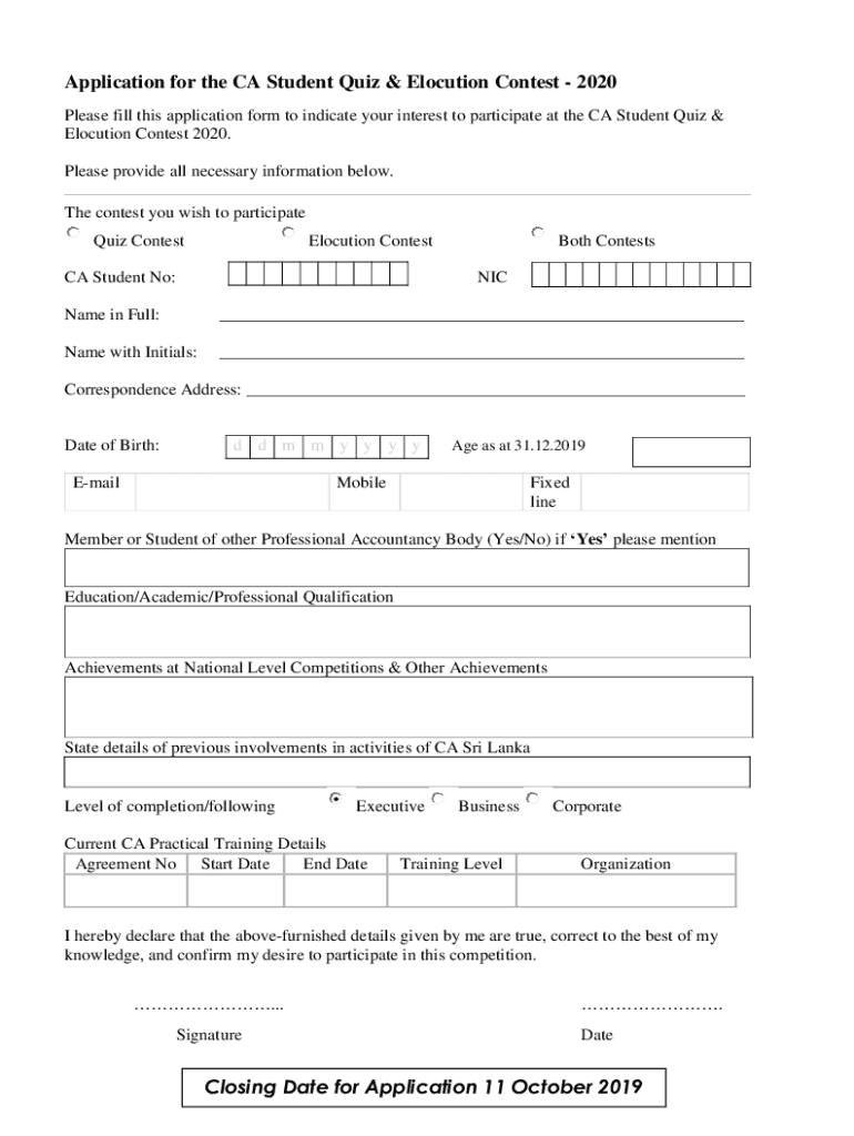 Fillable Online Fill CA Final Exam Form / Application Form May 2021 ...
