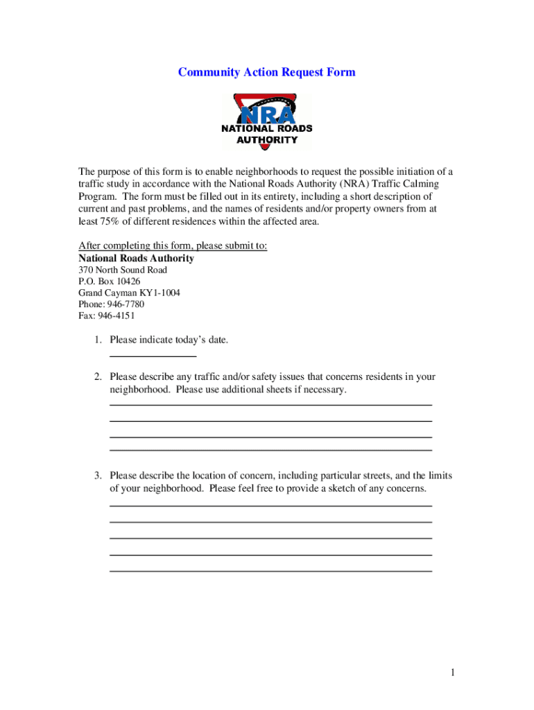Fillable Online Community Action Request Form Fax Email Print - pdfFiller
