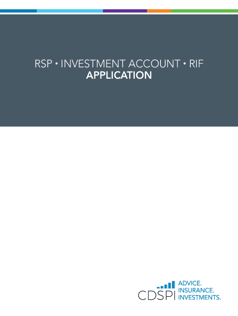 Fillable Online Rsp Or Rif Account Application