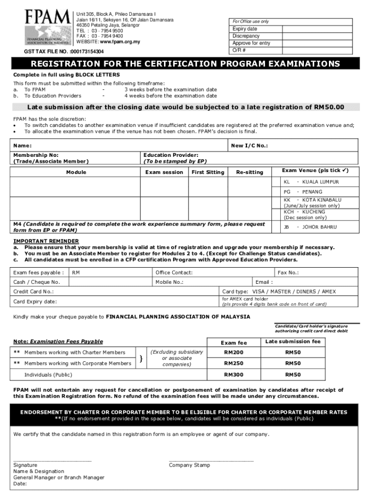Fillable Online APPLICATION FOR CHALLENGE STATUS FOR THE CFP ...