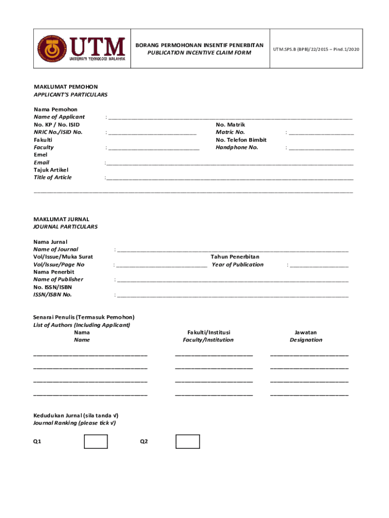 Fillable Online BORANG P PERMOHONAN INSENTIF / MORATORIUM (PENANGGUHAN ...