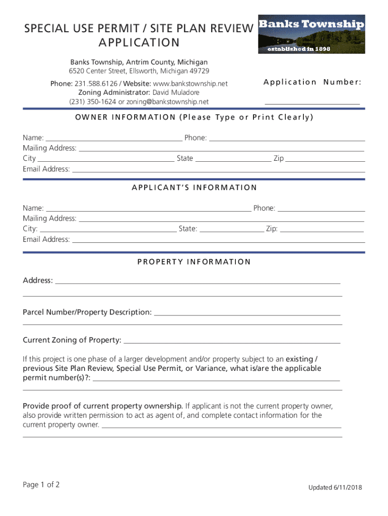 Fillable Online Site Plan Review and SUP Application Form Fax Email ...