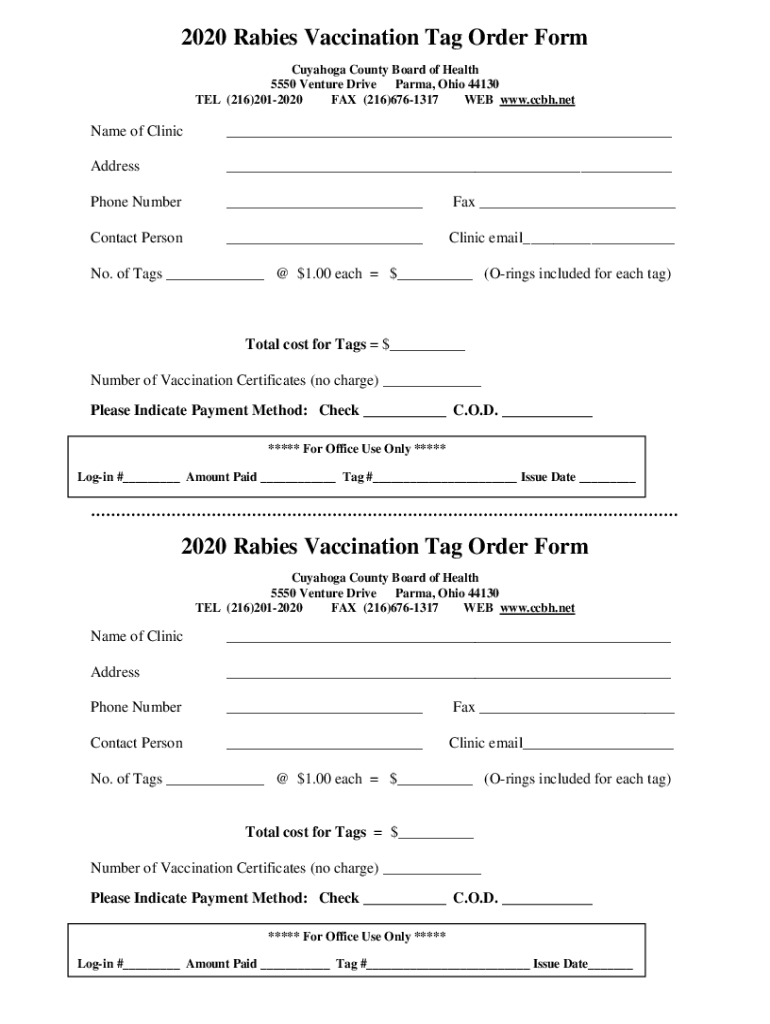 Fillable Online Pet Rabies Tag Numbers - TennesseeRabies and Animal ...