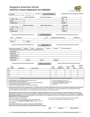 Fillable Online SAS School Bus Registration Form for SY2021 Fax Email ...