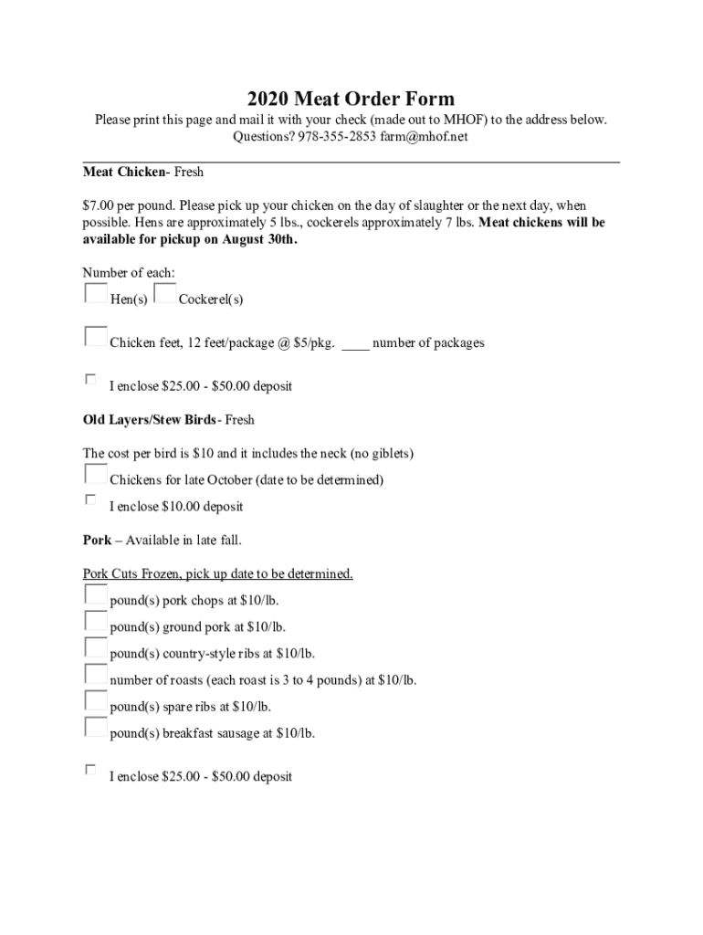 Fillable Online Beef Order Form - Trackside Butcher Shoppe Fax Email ...
