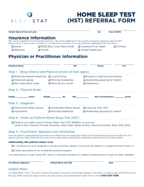 Fillable Online HOME SLEEP TEST (HST) ORDER FORM: You may also order ...