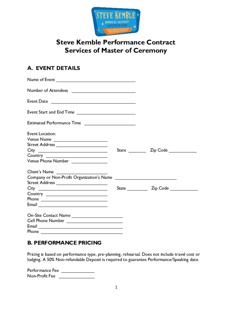 Fillable Online Live Performance Agreement - RIT Fax Email Print - pdfFiller
