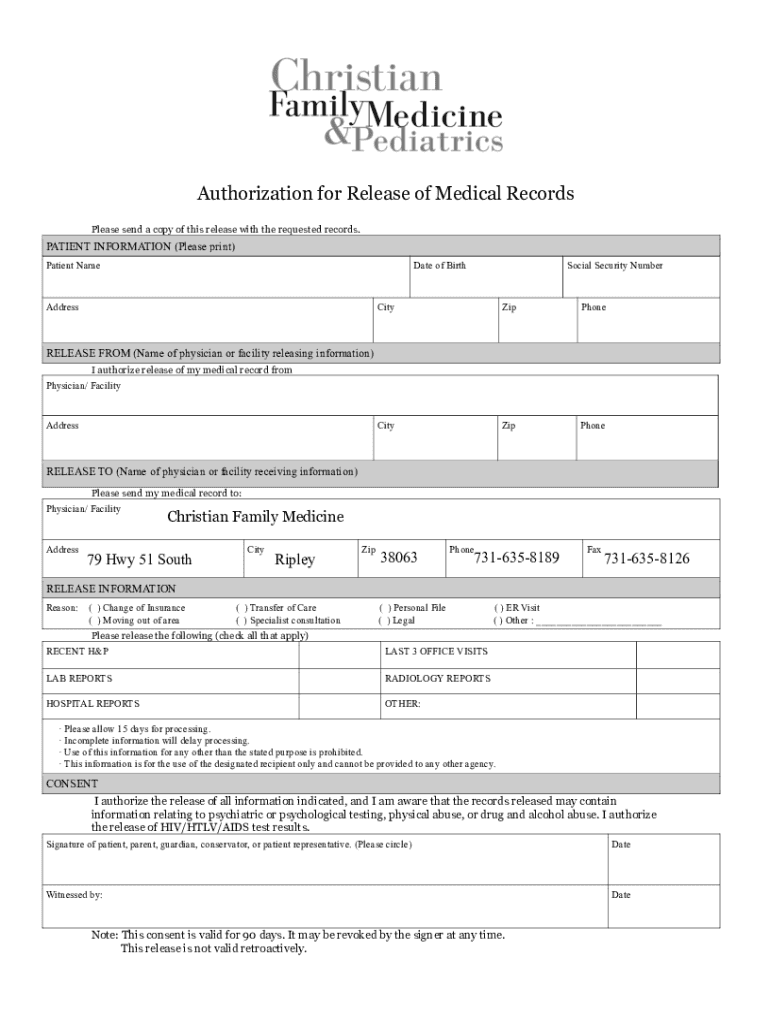 Fillable Online Medical Records Release FormCreate a Request for ...