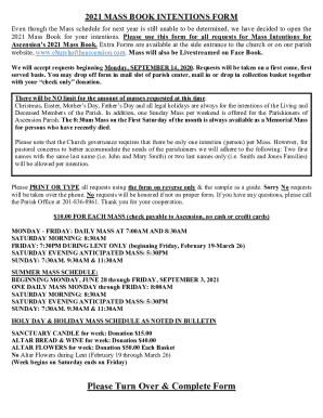 Fillable Online 2021 MASS INTENTIONS REQUEST FORM Fax Email Print ...