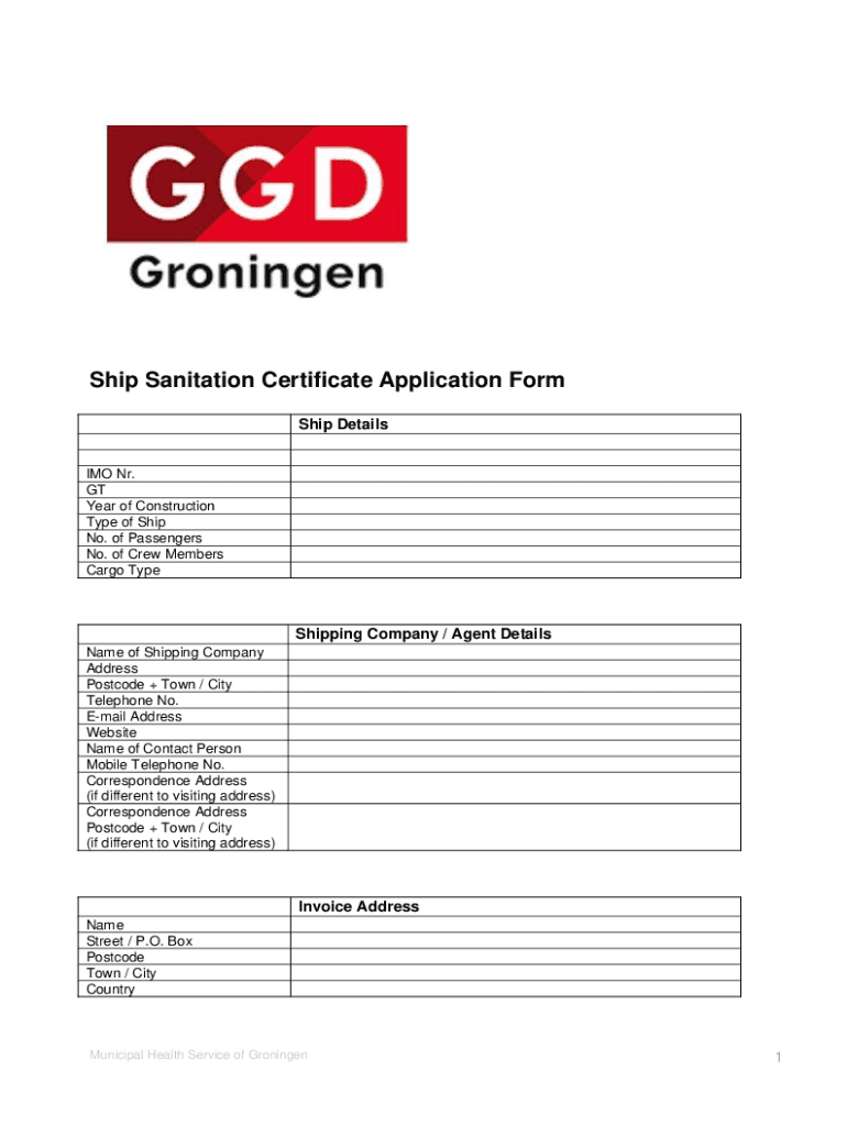 Fillable Online ggd groningen Ship Details Fax Email Print - pdfFiller