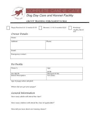 Fillable Online Owner Details Pet Profile General Information ...