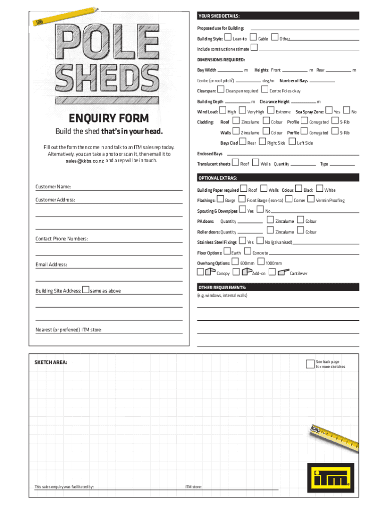 Fillable Online Pole-Shed-Enquiry-Form-2019.pdf Fax Email Print - pdfFiller