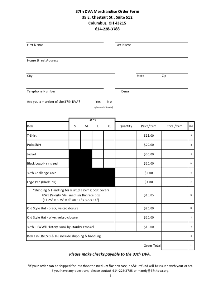 Fillable Online ITEM QUANTITY DESCRIPTION - DAV Fax Email Print - pdfFiller