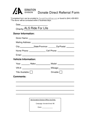 Fillable Online Donate Direct Referral Form Fax Email Print - pdfFiller