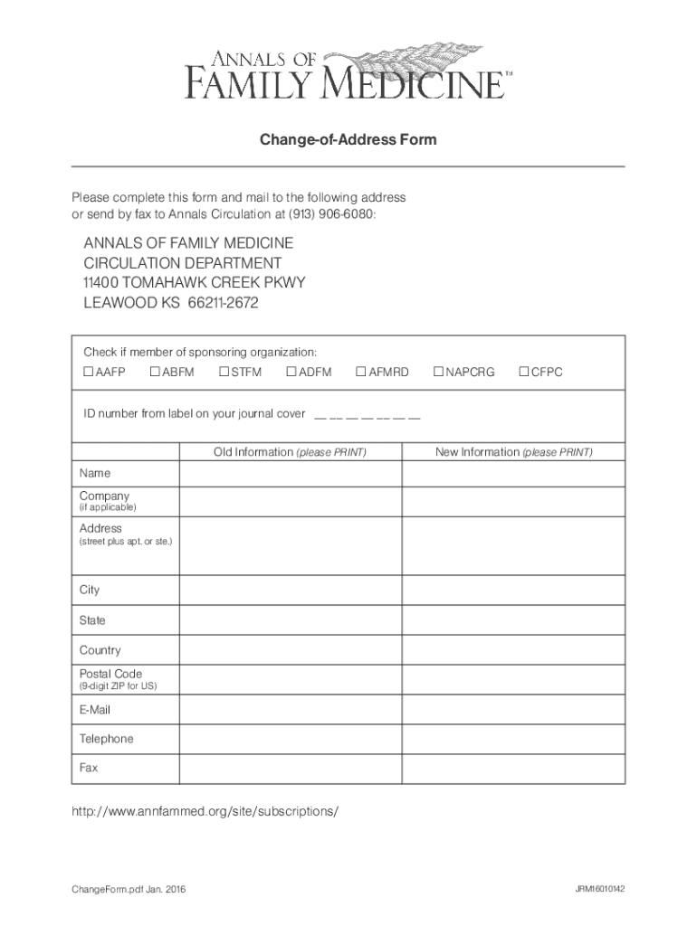Fillable Online AFM Change of Address Form Fax Email Print - pdfFiller