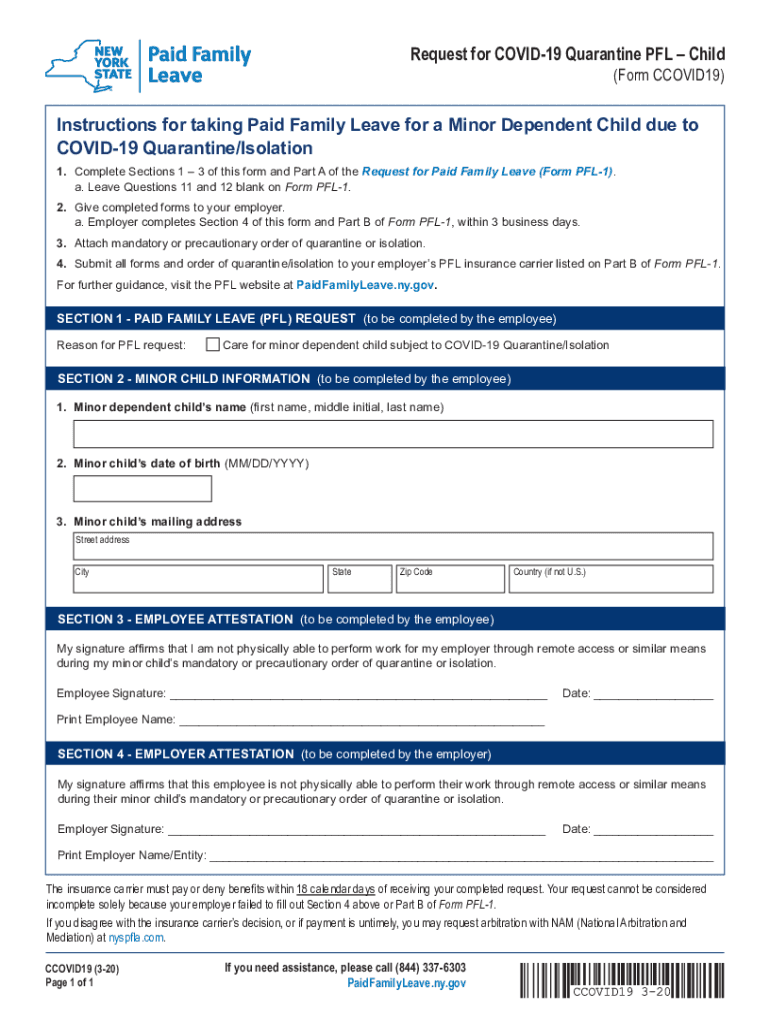 Fillable Online Fillable Form 2.: Request for COVID-19 Quarantine PFL ...