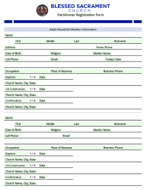 Fillable Online FREE 14+ Church Registration Form Examples & Templates ...