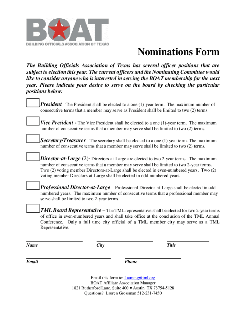 Fillable Online Procedure for Conducting Election of Officers of the ...