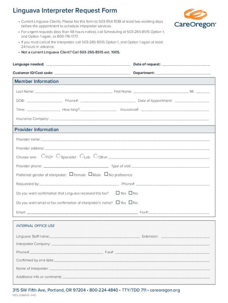 Fillable Online Linguava Interpreter Request Form (OHP and Medicare ...