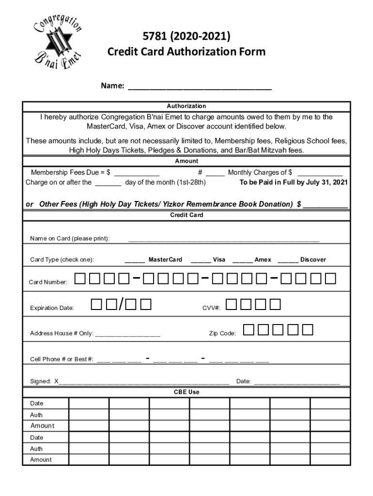 Fillable Online 5781 (2020-2021) High Holy Days Tickets and Yizkor Requests Fax Email Print ...