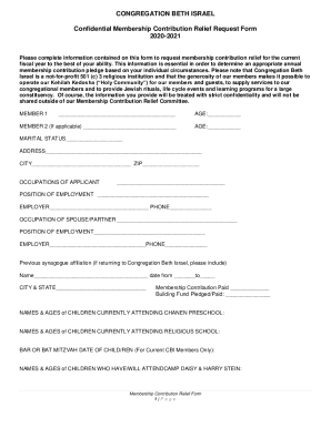 Fillable Online Membership Information - Form - Congregation Beth ...