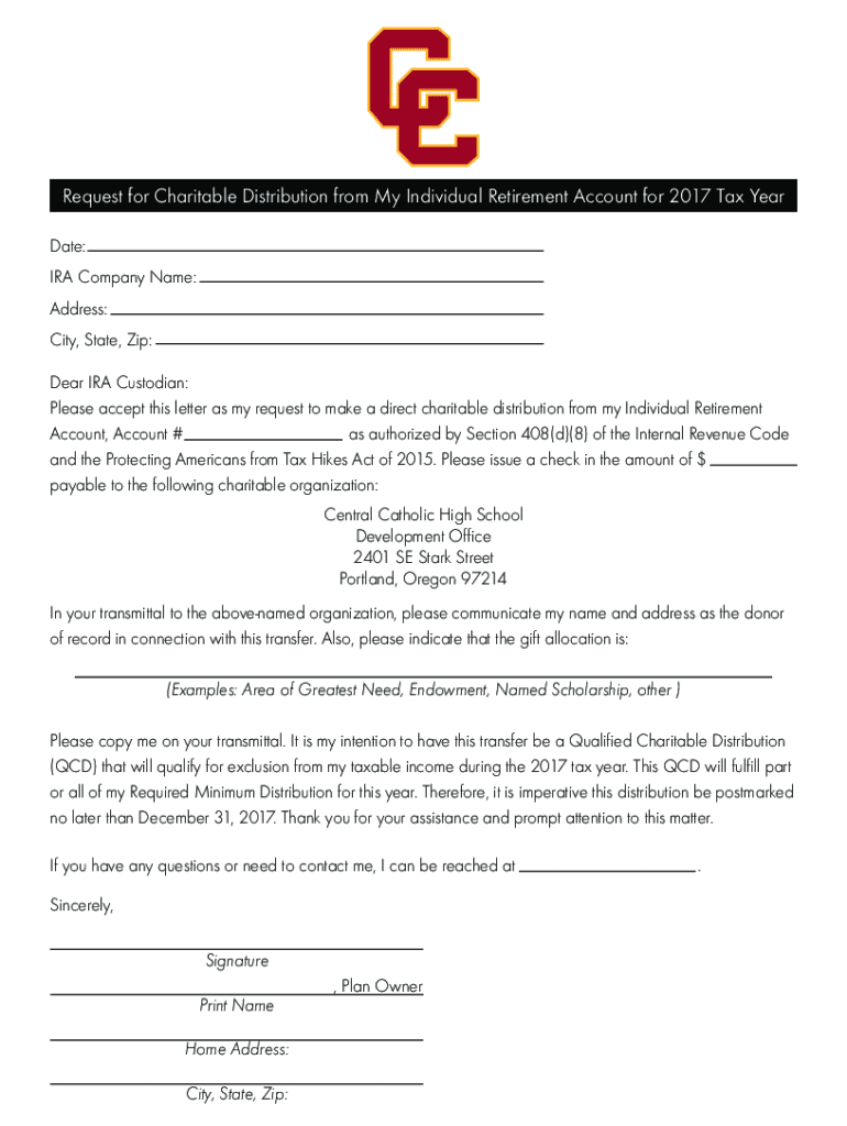 Fillable Online Sample IRA Distribution Letter Instructions Fax Email ...