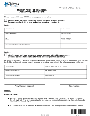 Fillable Online PDF Adult Proxy Request Form - MyChart - Rush ...