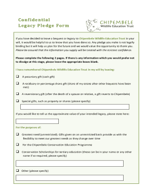 Fillable Online Legacy pledge form.docx Fax Email Print - pdfFiller