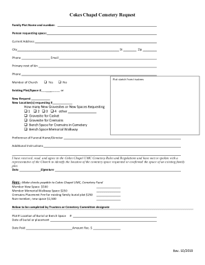 Fillable Online Cemetery REQUEST FORM .docx Fax Email Print - pdfFiller