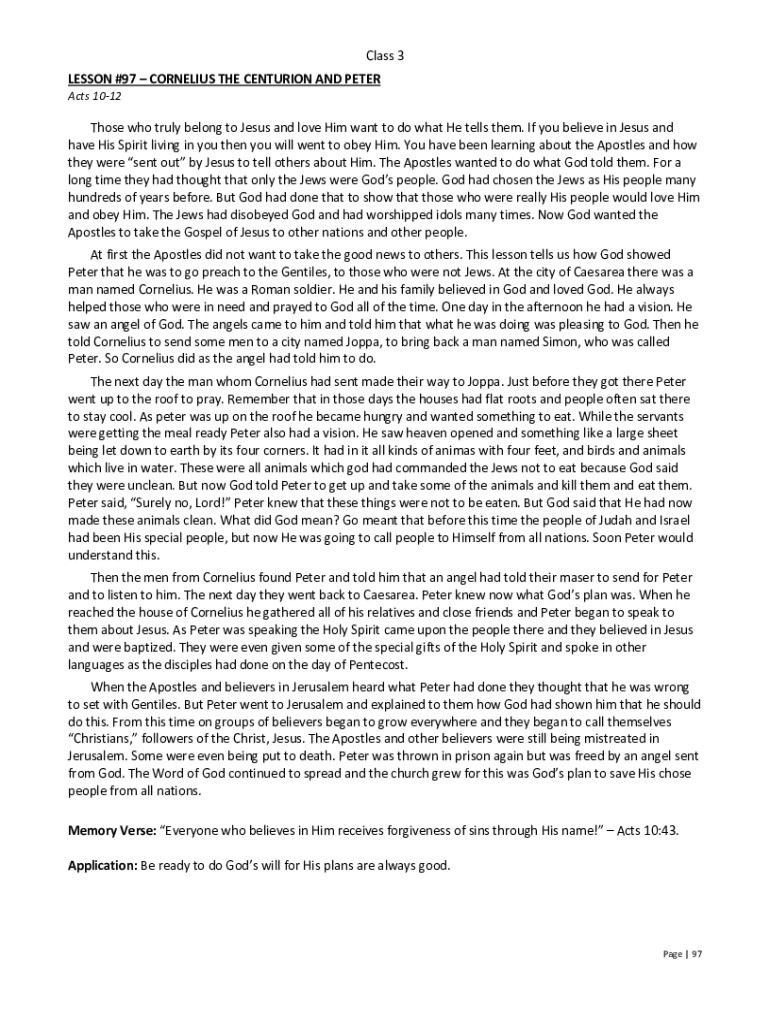 Fillable Online Sunday School Lesson Samples - AMEC Publishing House ...