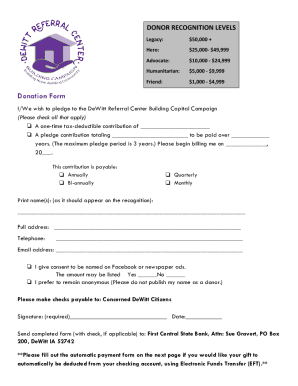 Fillable Online 10+ Charity Pledge Form Templates in PDFDOCFree ...43 ...