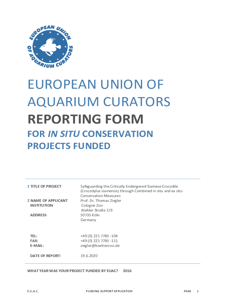 Fillable Online EUAC FUNDING FORM Fax Email Print - pdfFiller