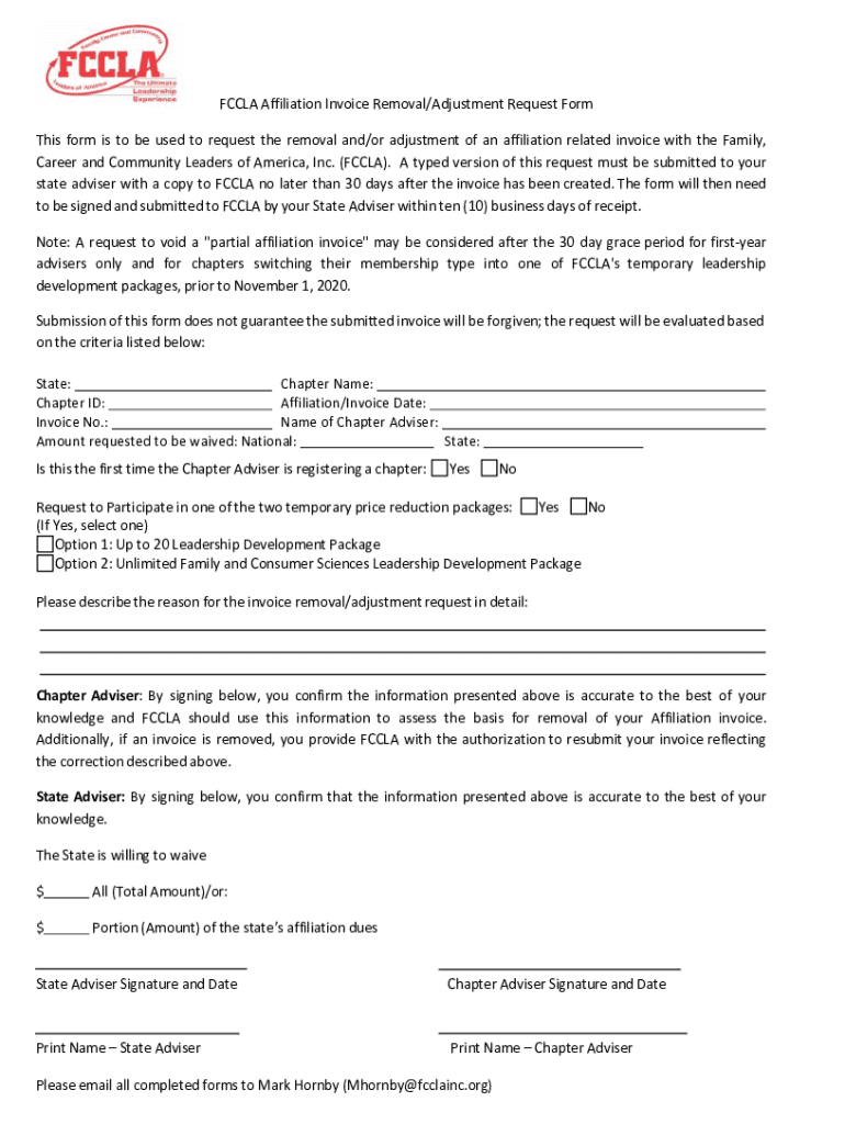 Fillable Online Invoice Removal Request Form Template - Board Approved ...