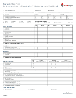 Fillable Online Segregated Cost Form - CoreLogic Fax Email Print ...