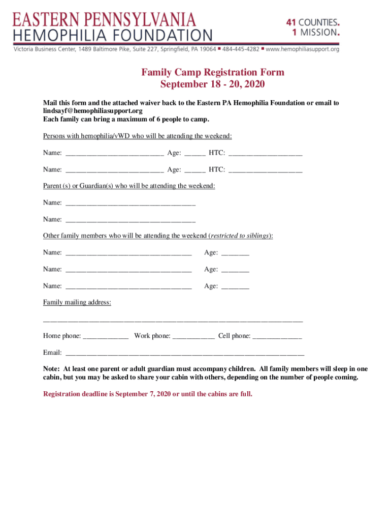 Fillable Online FREE 13+ Sample Camp Registration Forms in ...